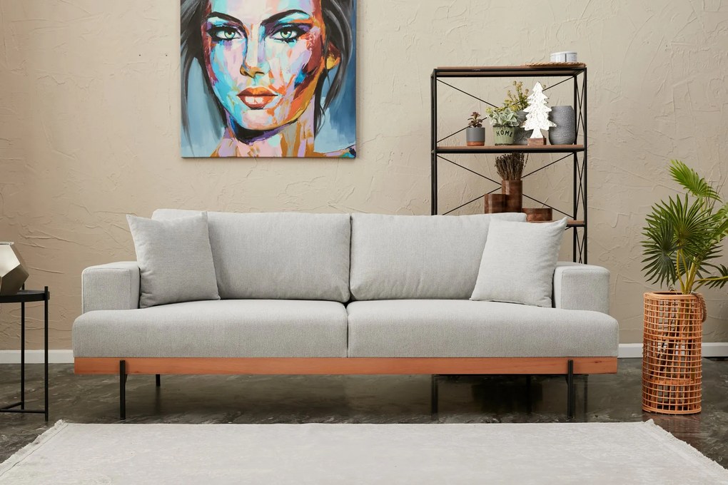 Hanah Home Třímístná pohovka LIVA šedá 227 cm 825BLC2820