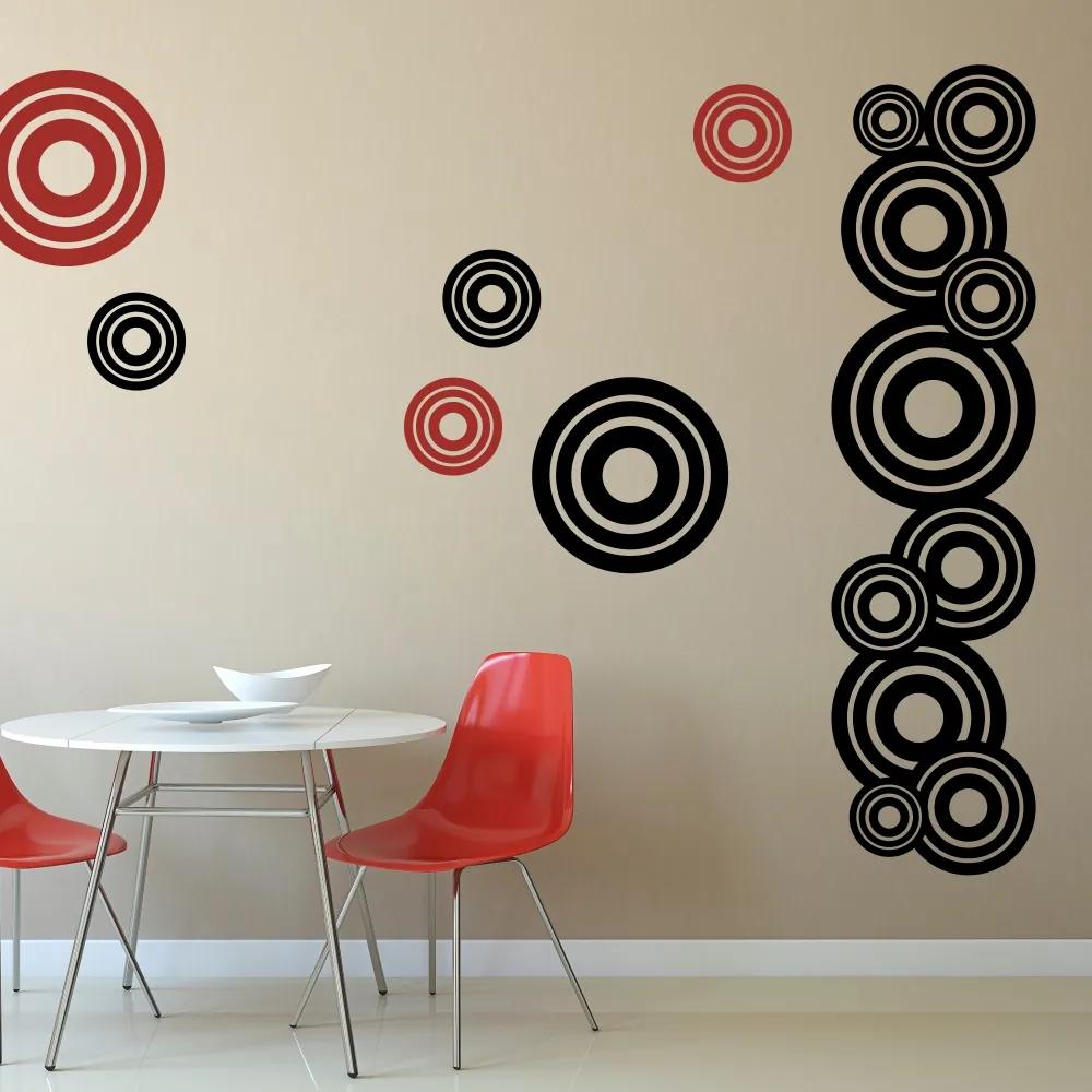 WALLVINIL Samolepky na zeď - Circles set Barva: Starorůžová, Velikost: velká sada 10 kruhů