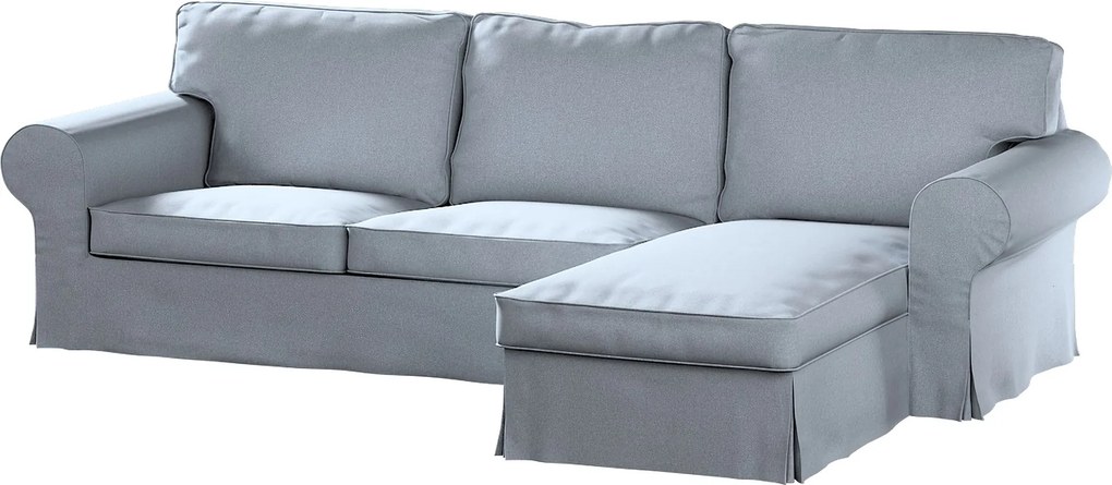Potah na pohovku IKEA Ektorp 2-místná s lenoškou barva modrá látka pletený vzor