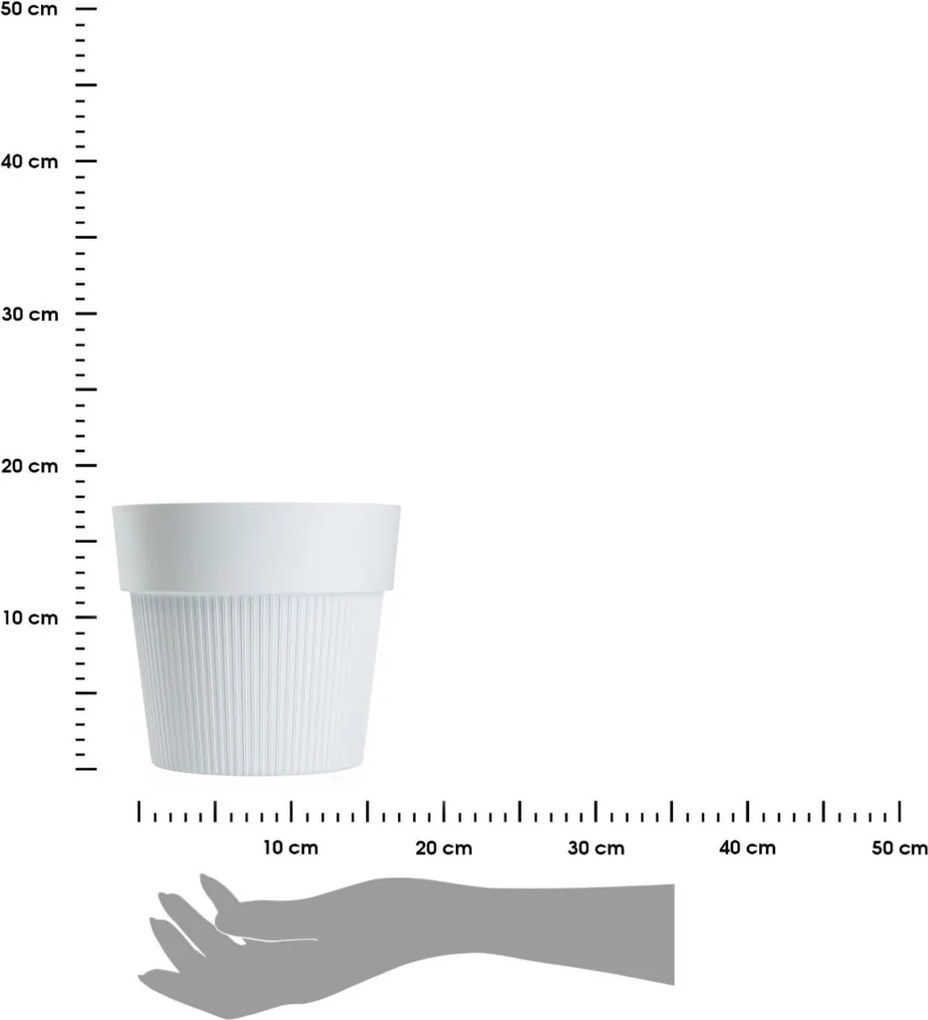 PLASTOVÝ KVĚTINÁČ SILVA LINE 20X17,5 CM BÍLÁ