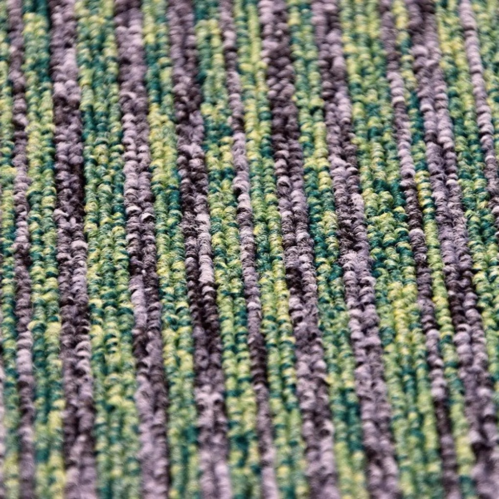Tapibel, Kobercový čtverec Coral Lines 60376-50 zeleno-šedý 50 x 50 cm, chodba / předsíň