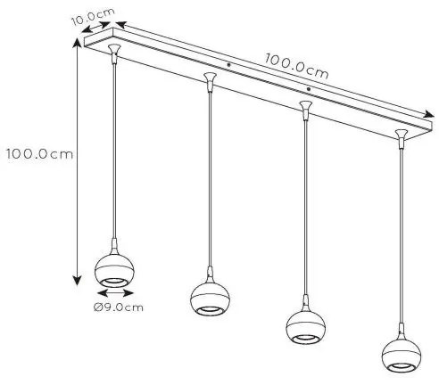 Lucide 09434/04/31 - Lustr na lanku FAVORI 4xGU10/5W/230V bílá