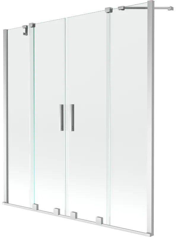 Mexen Velar Duo, 2-křídlová posuvná vanová zástěna 150 x 150 cm, 8mm čiré sklo, chromový profil, 896-150-000-02-01