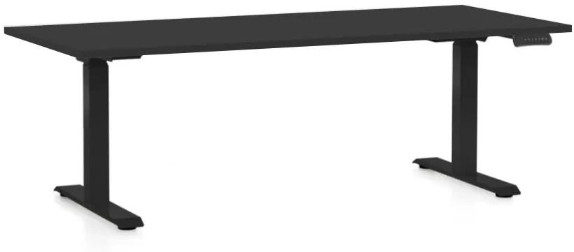 Výškově nastavitelný stůl OfficeTech D, 180 x 80 cm - černá podnož Barva: Bílá