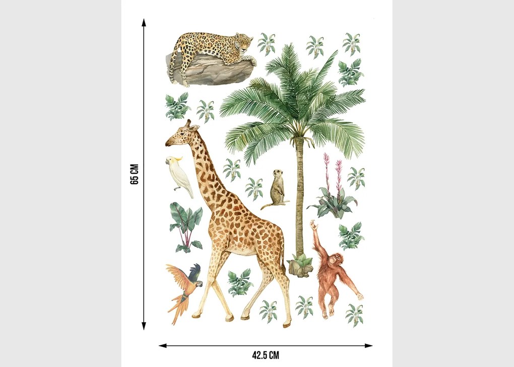 Dětská samolepka na zeď Jungle | 42.5 x 65 cm | DDK1745
