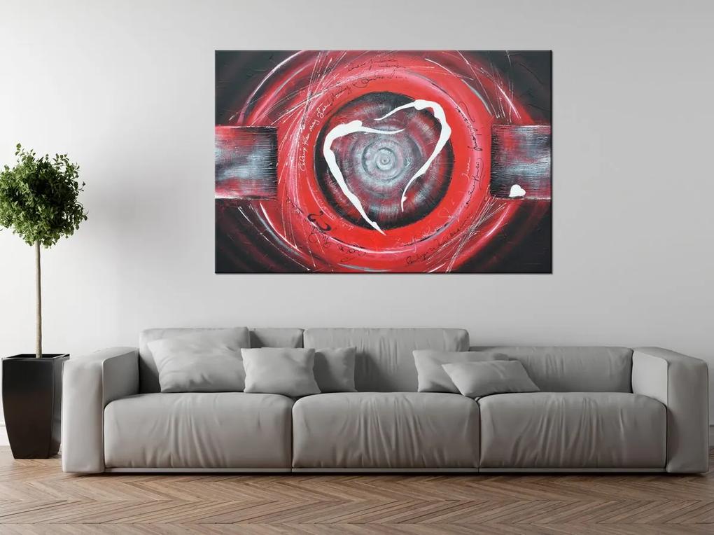Gario Ručně malovaný obraz Postavy v červeném kruhu Rozměry: 100 x 70 cm