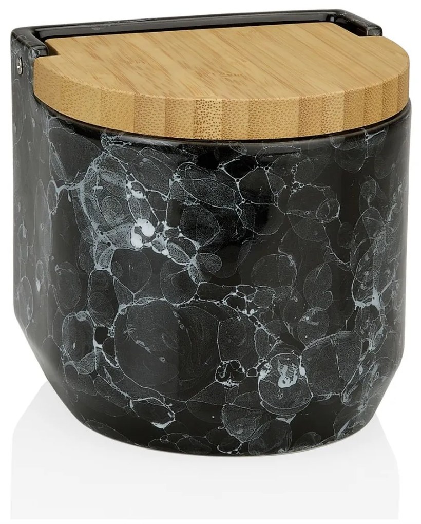 Miska na sůl, keramika / černý mramor, 12 x 11,5 x 12 cm - Andrea House