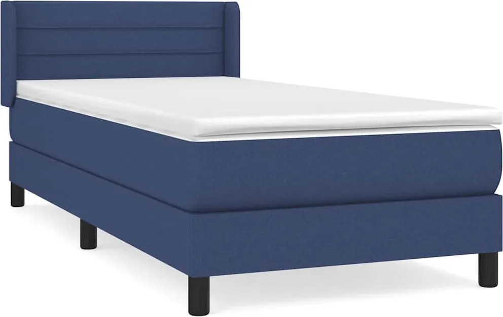 Box spring postel s matrací modrá 90x200 cm textil 3129767