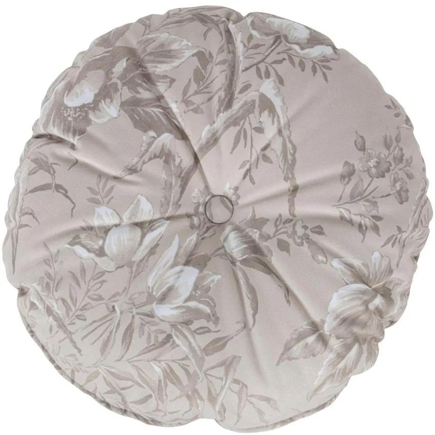 OnaDnes -20% Hoorns Světle šedý sametový polštář se vzorem květin Tergi 45 cm