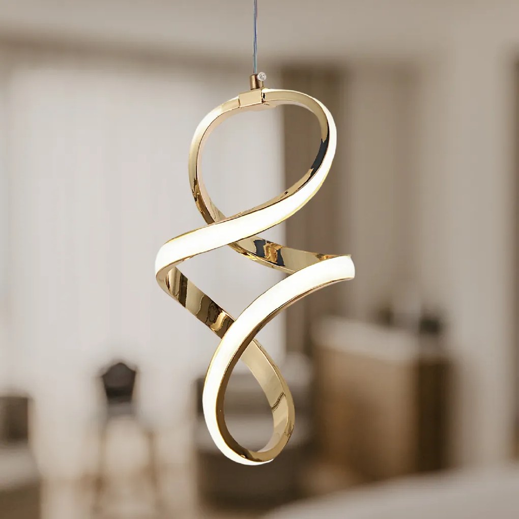 Toolight Toolight, LED závěsné svítidlo 24W, 4000K, 4500lm, G074-1CP, zlatá, OSW-08662