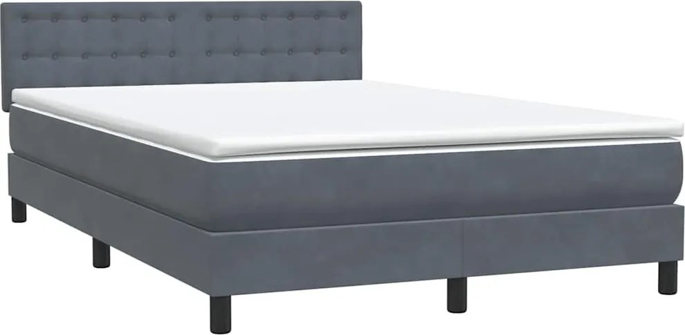 Box spring postel s matrací tmavě šedá 160x210 cm samet 3316600