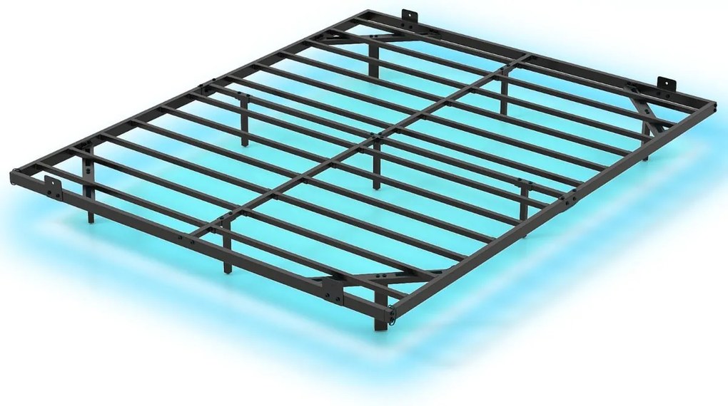 Costway Rám plovoucí postele Queen s LED světly moderní kovový rám