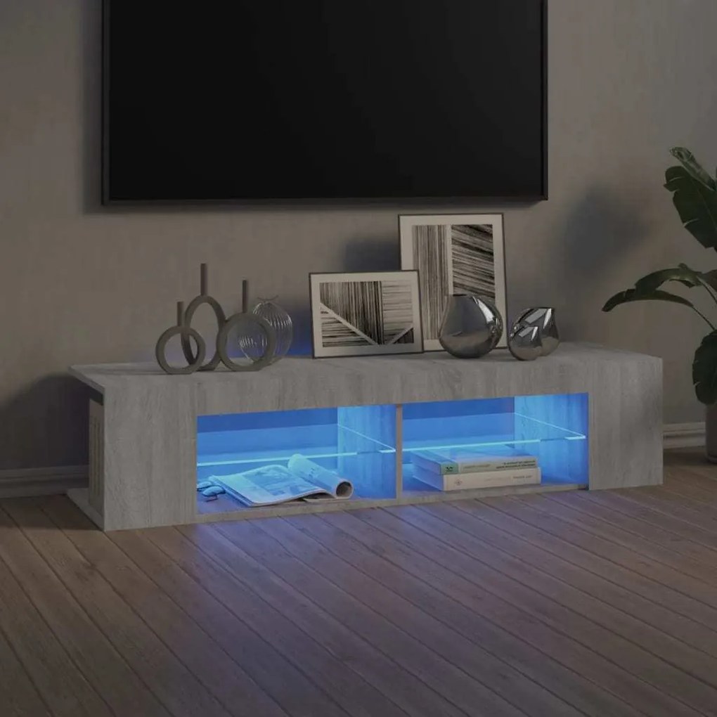 vidaXL TV skříňka s LED osvětlením 135 x 39 x 30 cm [804231] Barva: hnědý dub