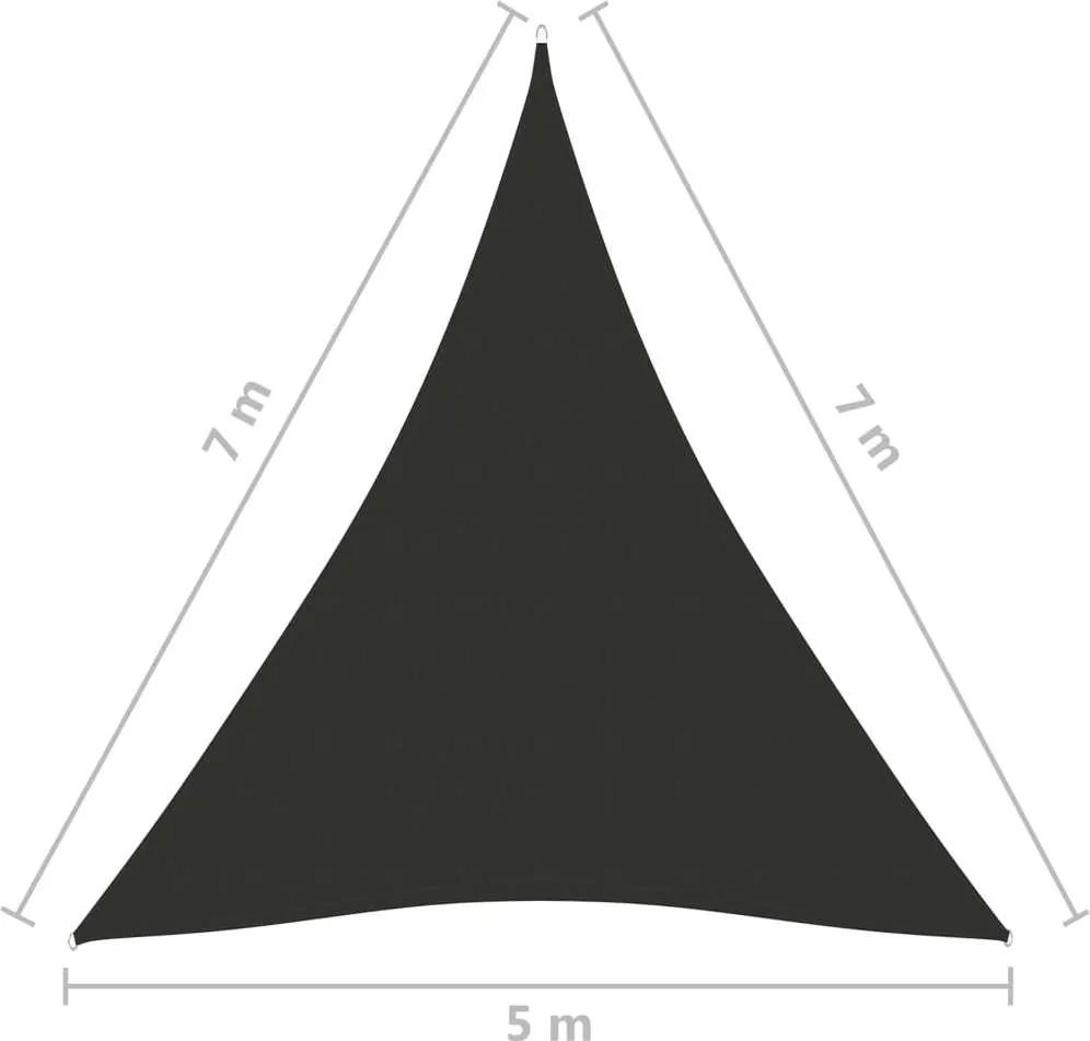 vidaXL Stínící plachta oxfordská látka trojúhelníková 5x7x7 m [135127] Barva: Bílá