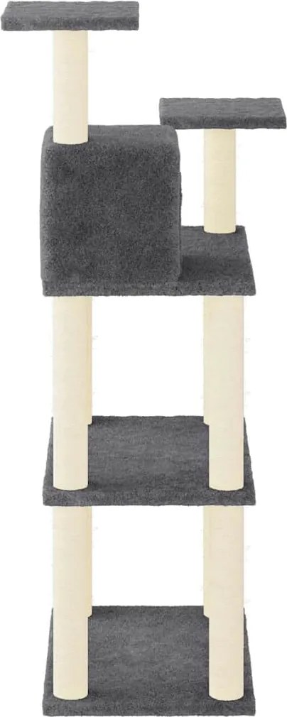 Škrabadlo pro kočky se sisalovými sloupky tmavě šedé 118,5 cm 171429