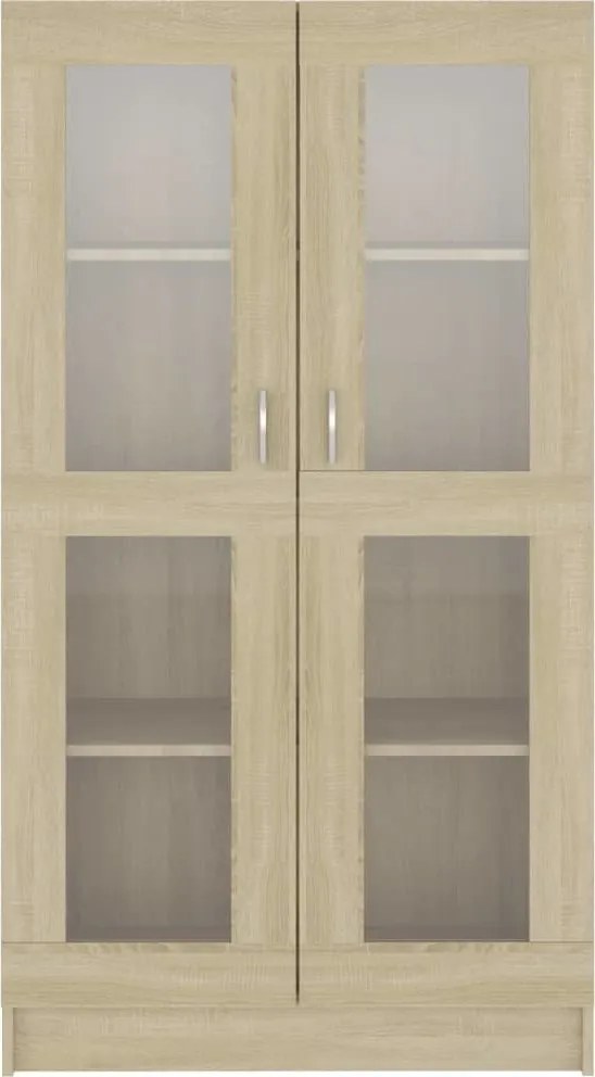 vidaXL Prosklená skříň 82,5 x 30,5 x 150 cm dřevotříska [802762] Barva: Betonová šedá