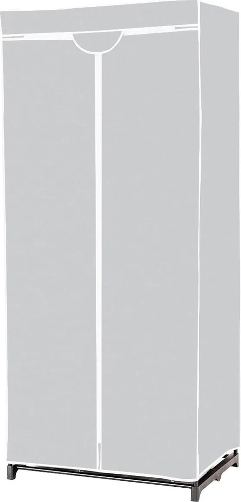 Costway Barevná šatní skříň látková s šatní tyčí – 75 × 50 × 170 cm, šedá