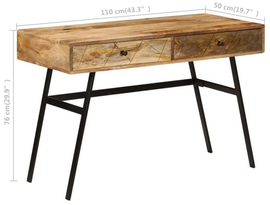 Petromila Psací stůl se zásuvkami 110 x 50 x 76 cm masivní mangovník