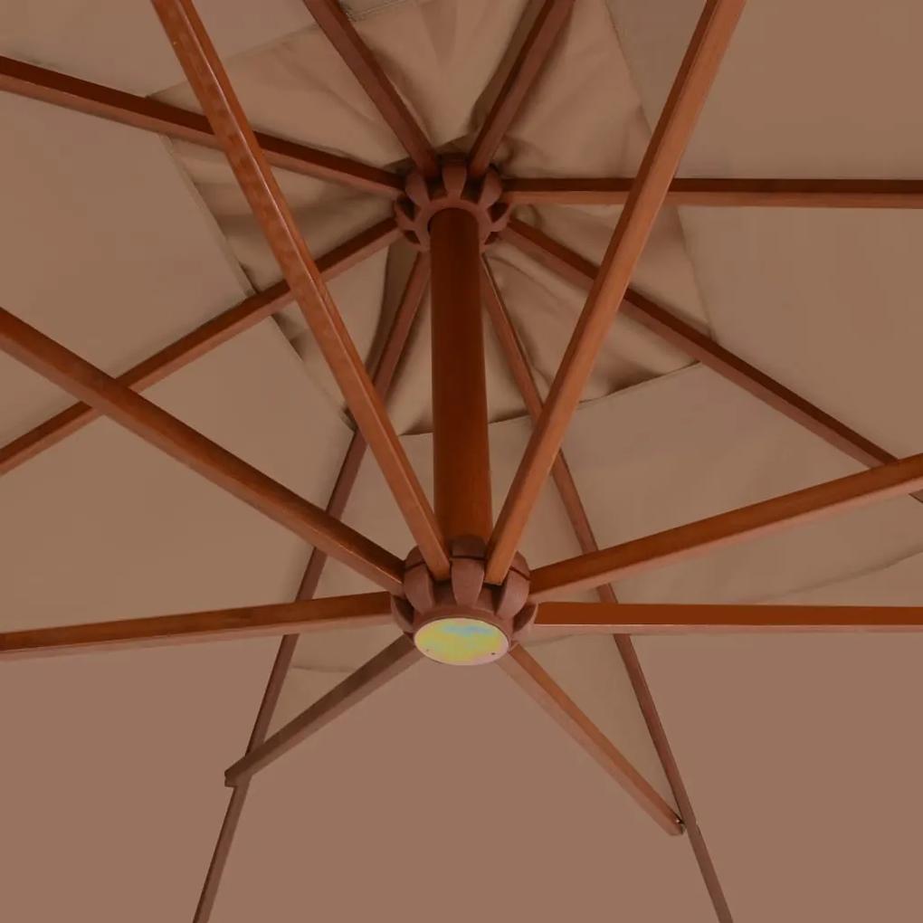 vidaXL Závěsný slunečník s dřevěnou tyčí 400 x 300 cm [44492] Barva: antracitová