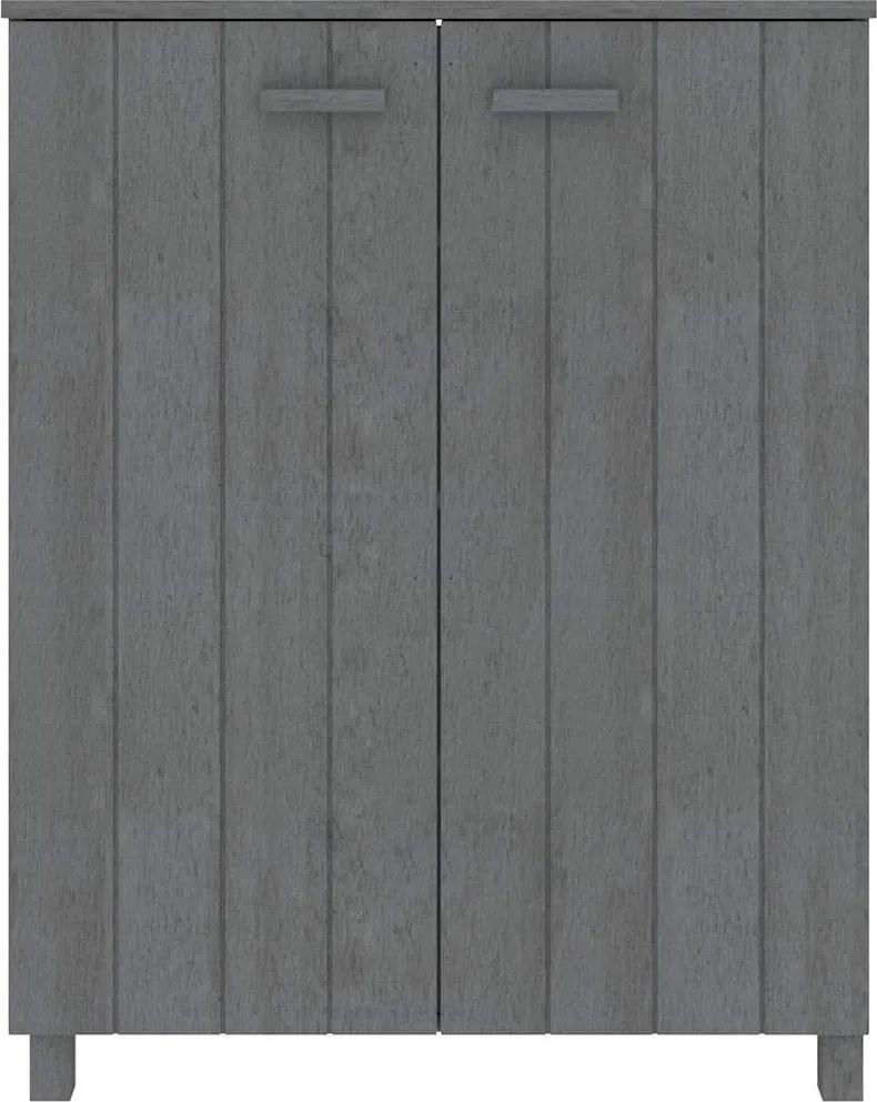 Botník HAMAR tmavě šedý 85 x 40 x 108 cm masivní borovice 340518