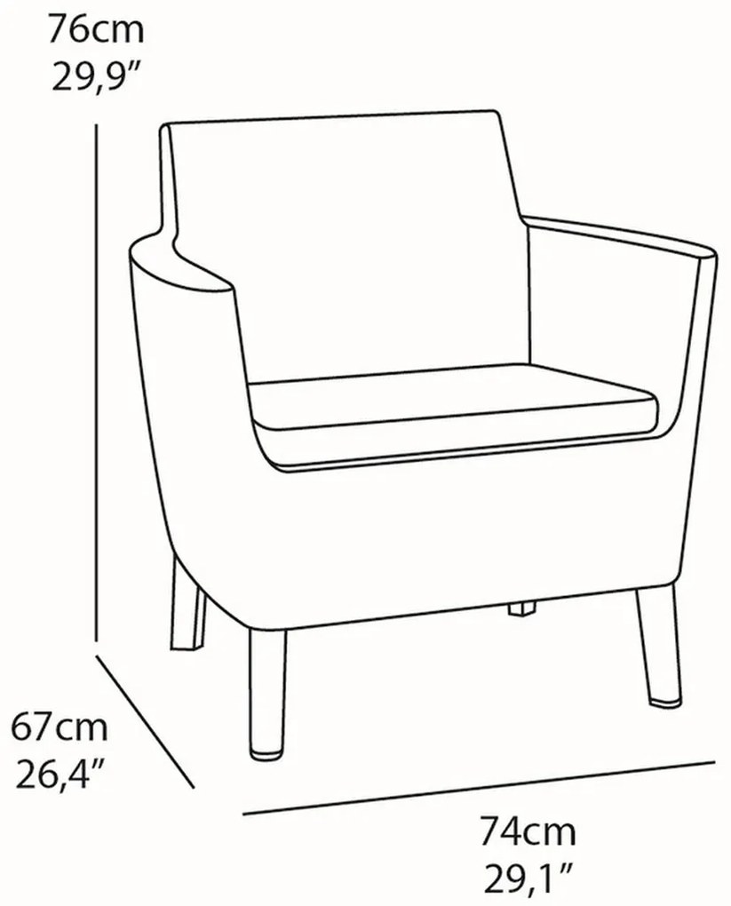 KETER SALEMO 3 SEATER Set zahradní, hnědá/béžová 17205990