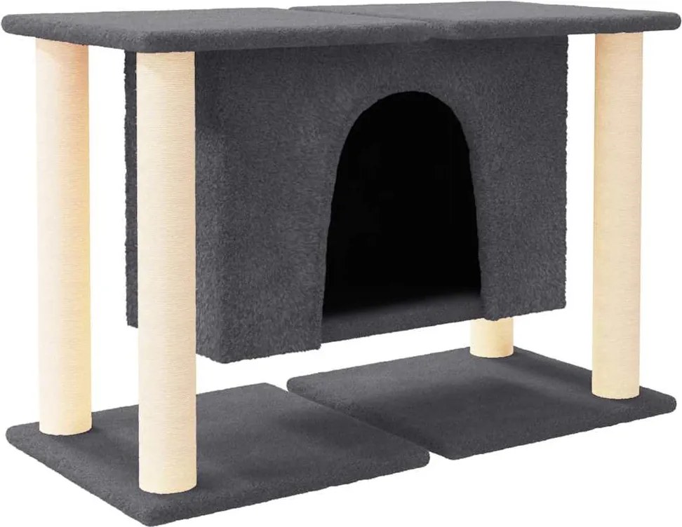Škrabadlo pro kočky se sisalovými sloupky tmavě šedé 50 cm 171659