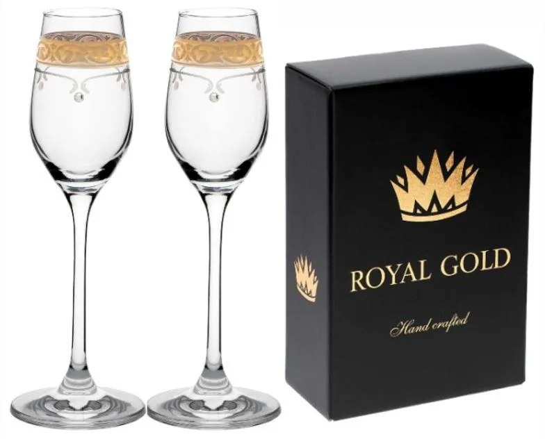 SWAROVSKI ROYAL GOLD SKLENICE NA LIKÉR 95ML SADA 2KS