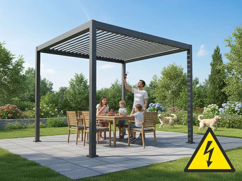 LANIT PLAST, s.r.o. hliníková bioklimatická pergola LANITPLAST PREMIUM PLUS 3x3 m ELEKTRICKÁ LG4091