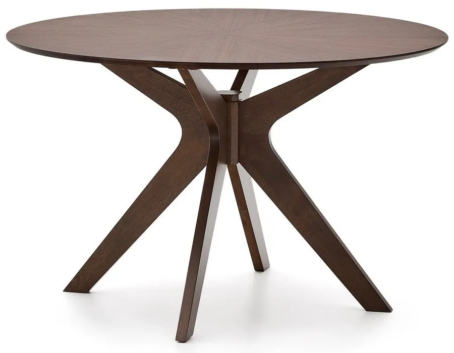Kulatý jídelní stůl s deskou v dekoru ořechového dřeva ø 120 cm Naanim – Kave Home