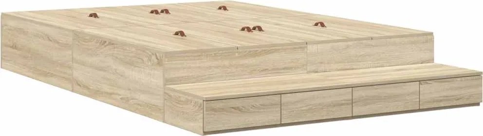 Rám postele s úložným prostorem se zásuvkou Sonoma dub 140 cm 3335695