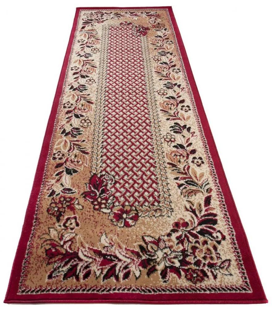 Kusový koberec PP Květiny červený atyp 70x200cm