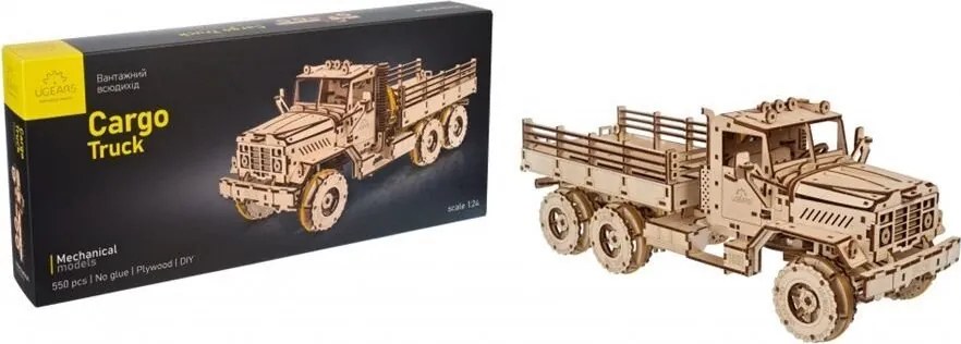 Hračka Ugears 3D dřevěné mechanické puzzle Nákladní auto CARGO [6950385]