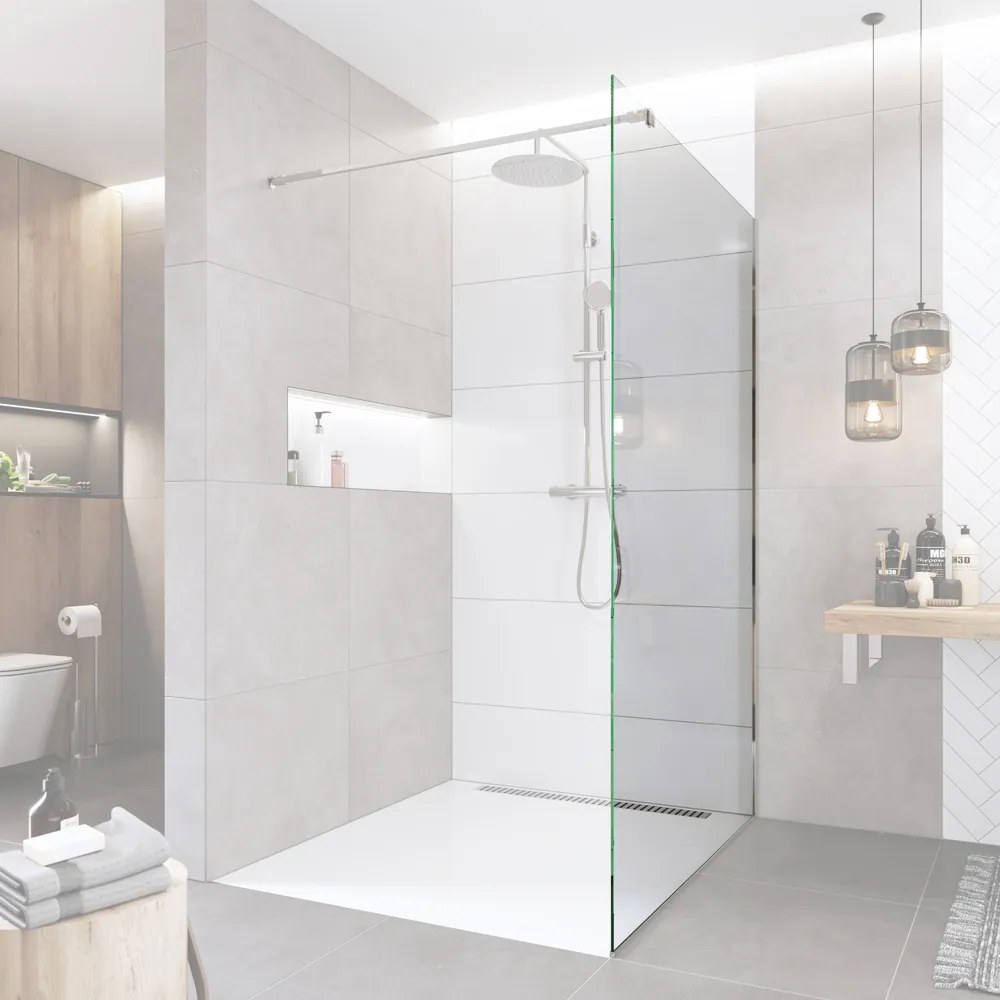 Mereo Mereo, Sprchová stěna WALK IN, Novea, chrom ALU, sklo Čiré, CK10606S