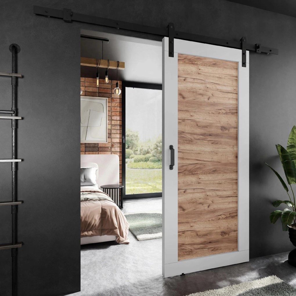 Posuvné dveře LOFT ADIO 1 bílý + dub Craft zlatý 80