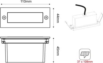 Vestavné LED svítidlo ACA Lighting 2W 3000K IP54 PAS230GP