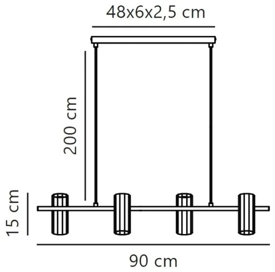 Nordlux - Lustr na lanku ALANIS 4xGU10/15W/230V černá