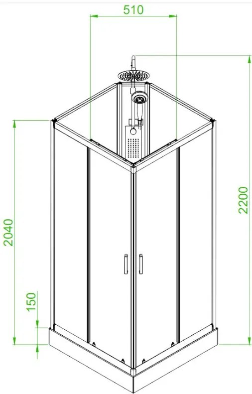 BPS-koupelny Hydromasážní box LISA 100x100