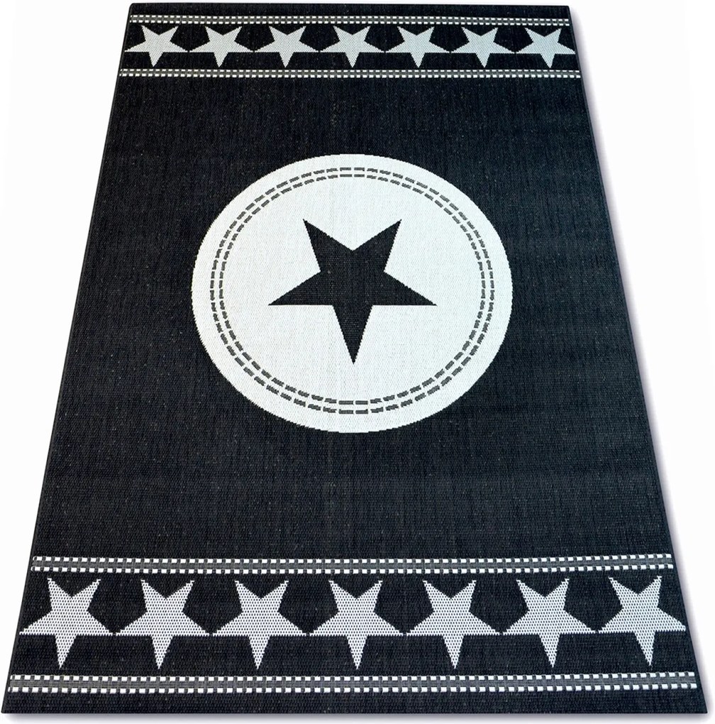 Kusový koberec Flat Logi černý 160x230