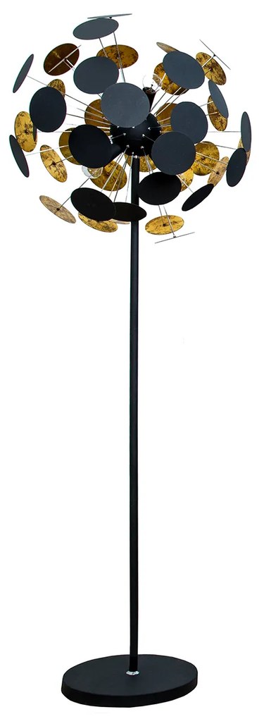 Noble Home Stojací lampa SUN, 170 cm, černá, zlatá