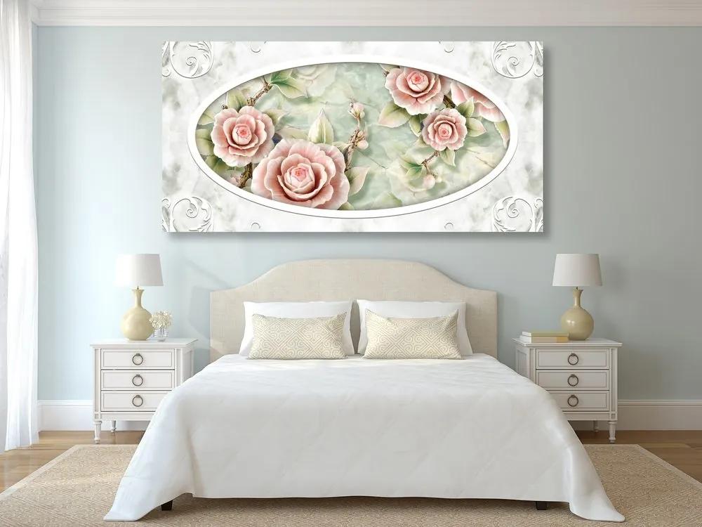 Obraz kamenné růže - 120x60 cm