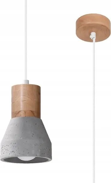 Dřevěná závěsná lampa Qubic šedá SL.0964 Sollux
