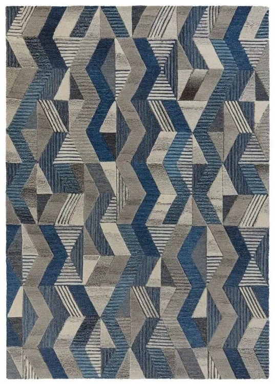 Flair Rugs, Kusový koberec Moda Asher Blue, 160x230, modrá, chodba / předsíň