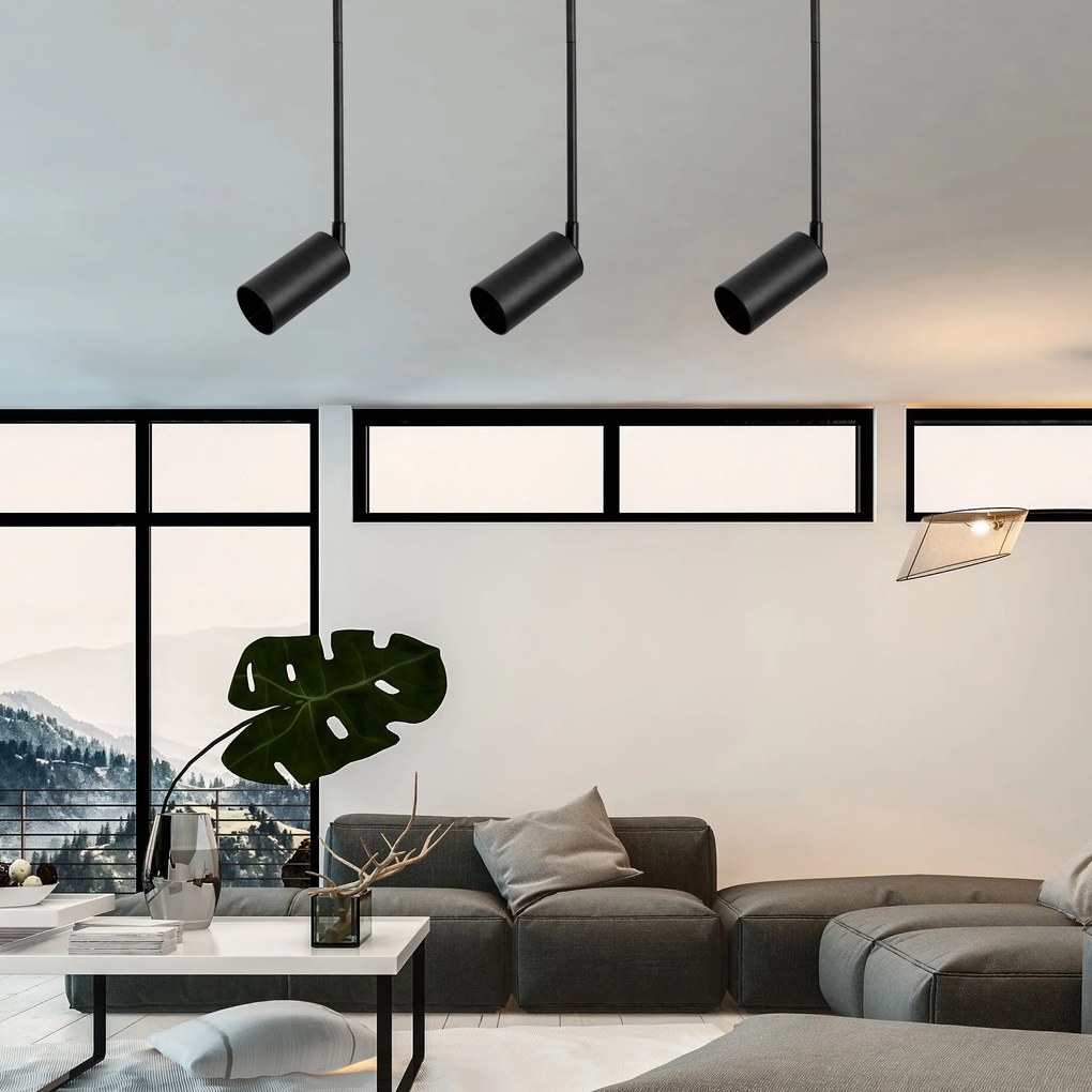 Toolight - Stropní svítidlo typu reflektor-nastavitelné 1xGU10 60W DIAMENT 392197, černá, OSW-06362