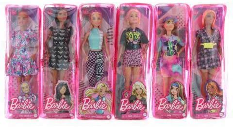 Mattel Barbie Modelka FBR37 Černoška černobílá sukně