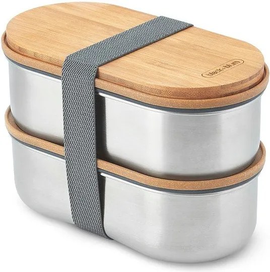 Dělený svačinový box 2 ks Bento – Black + Blum