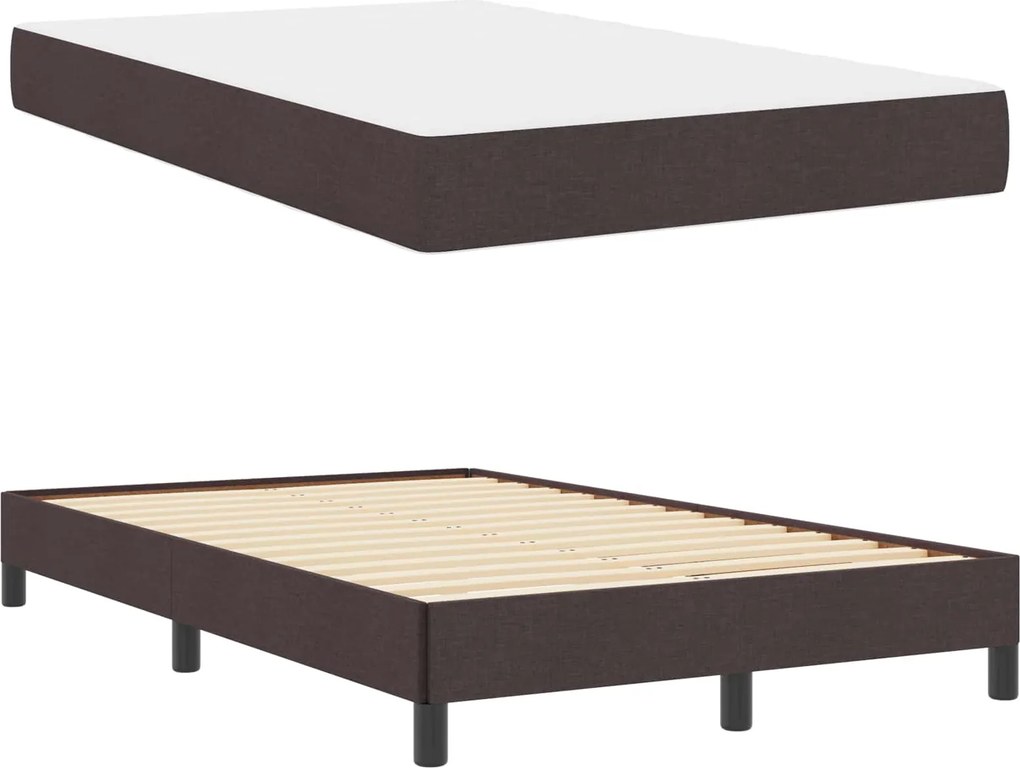 Postel s boxspringem Tmavě hnědá 120 x 200 cm textil 3398482
