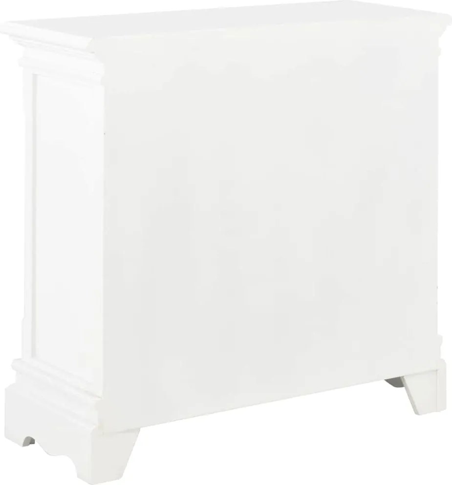 Příborník bílý 70 x 28 x 70 cm masivní borové dřevo 280027