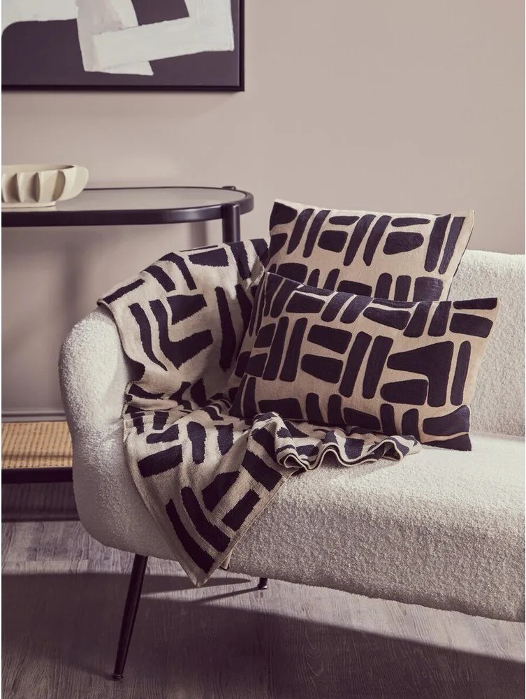 Černý/v přírodní barvě konzolový stolek se skleněnou deskou 49x100 cm Cebu – Premier Housewares