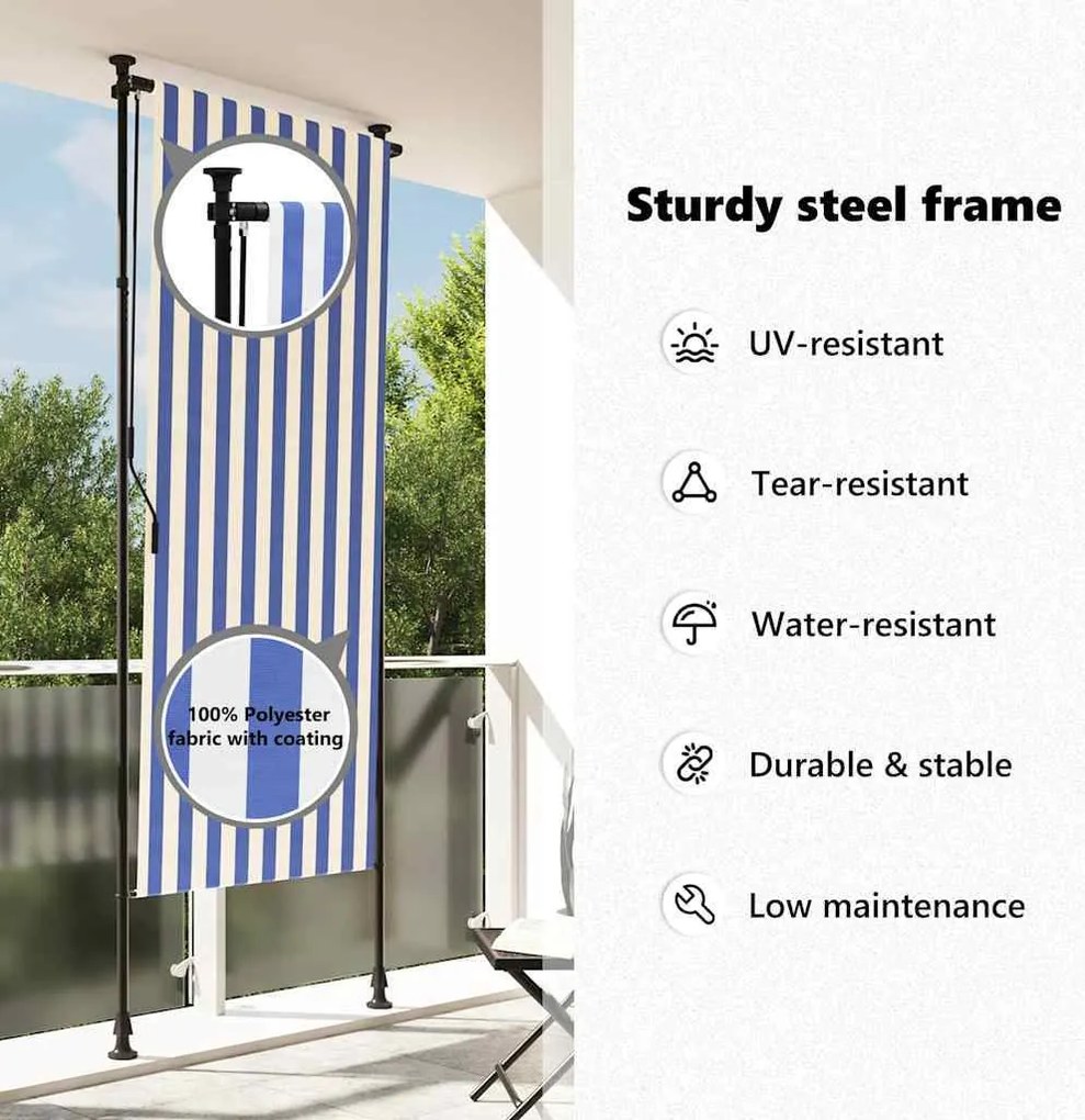 vidaXL Venkovní roleta 100 x 270 cm [368772] Barva: krémová