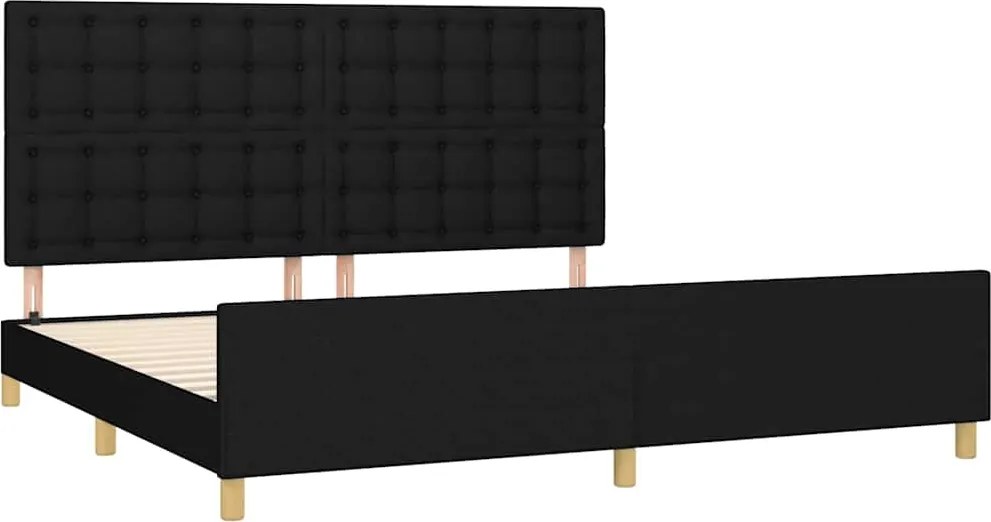 Rám postele bez matrace černý 200 x 200 cm textil 3125407